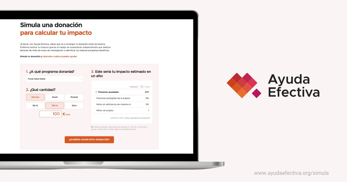 Simula una donación para ver tu impacto | Ayuda Efectiva